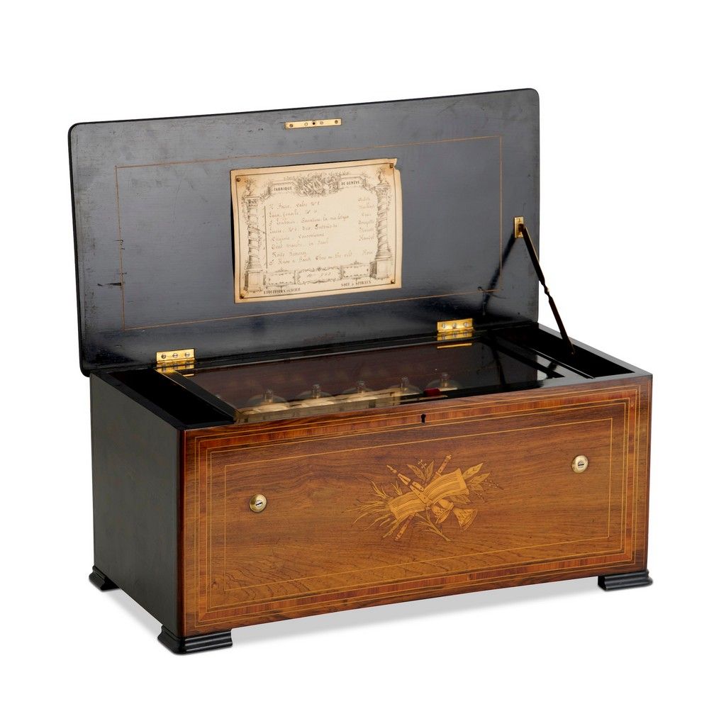 Antique Swiss Eight-Air Six-Bell Music Box, circa 1880 - Musical Boxes ...