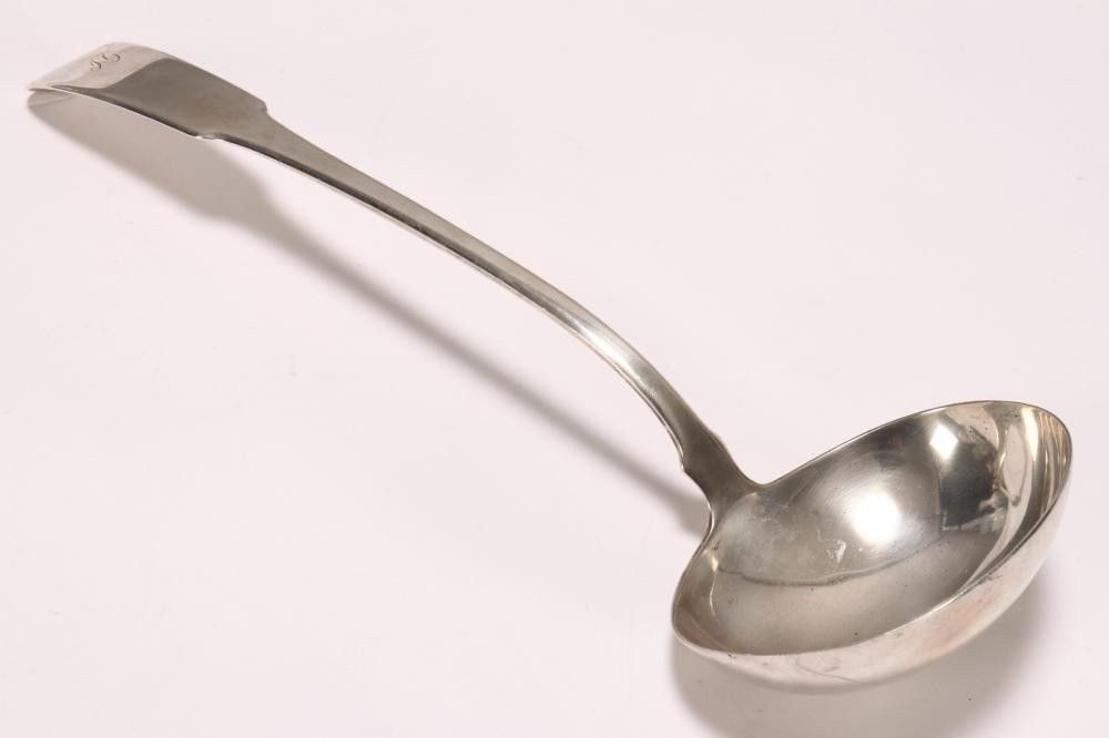 19th Century Indian Colonial Silver Ladle with Engraved Initials ...