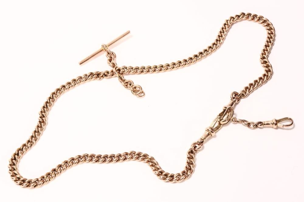 Australian 9ct Gold Albert Chain with T-Bar, 45g, 49.5cm - Necklace ...