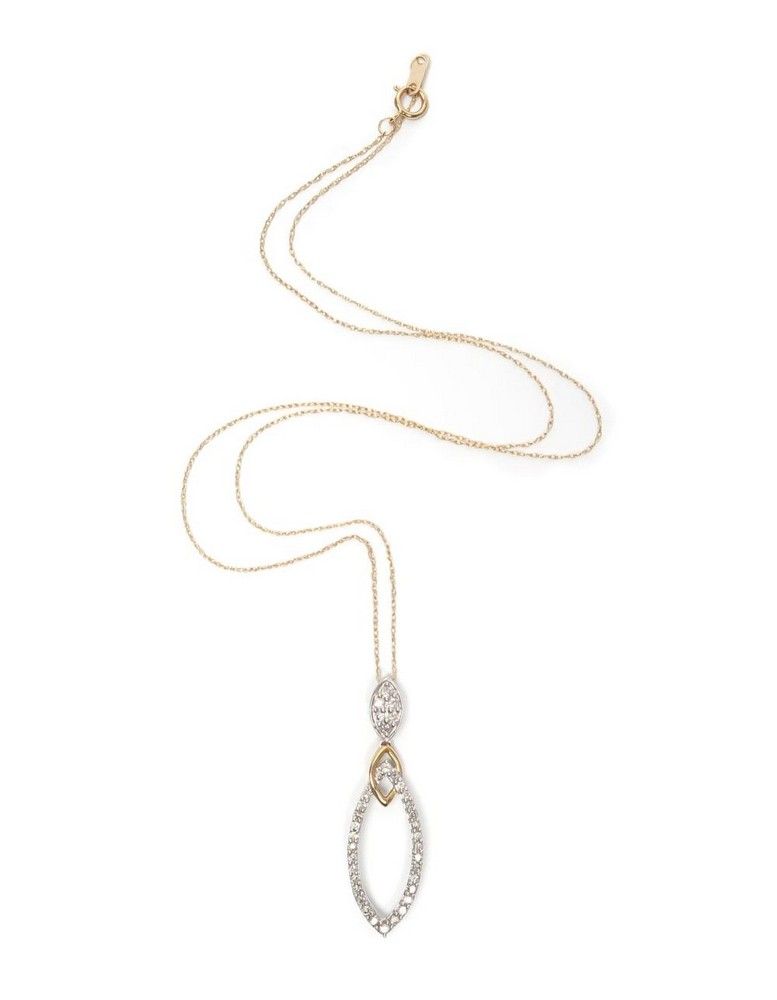 10ct Yellow Gold Diamond Pendant on Fine Chain - Pendants/Lockets ...