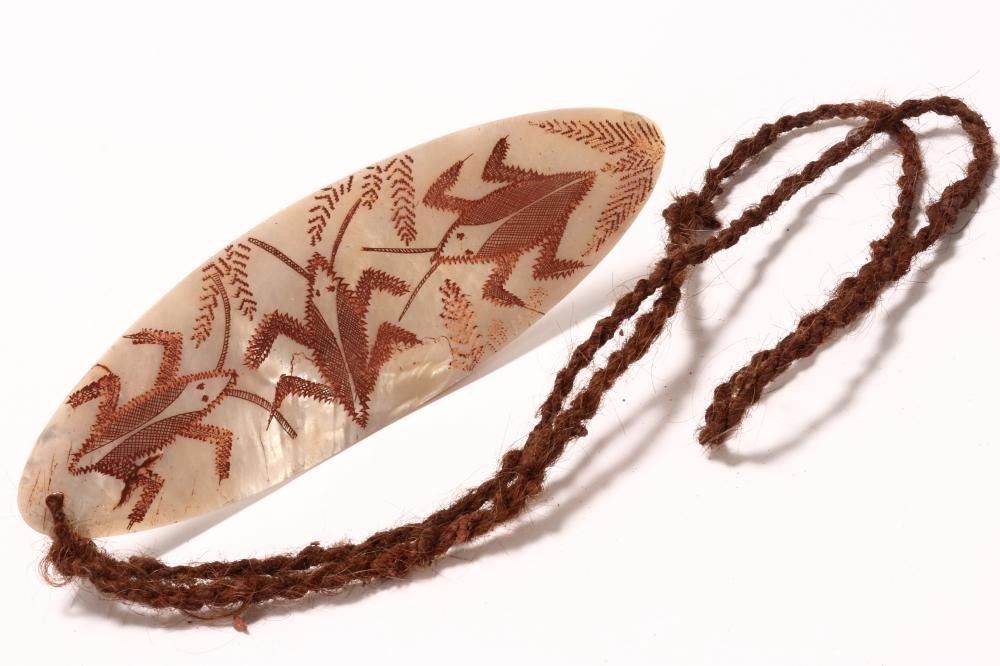 Aboriginal Ochred Pearl Shell Pendant, c.1950, Western Australia ...