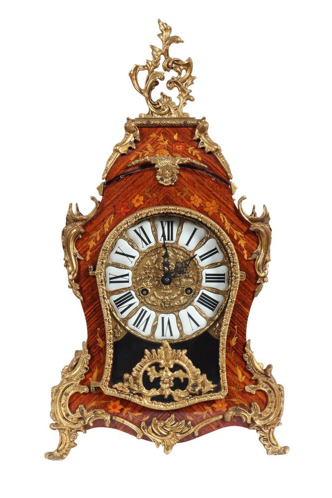 Italian Tulipwood Clock with Brass Inlay - Clocks - Zother - Horology ...