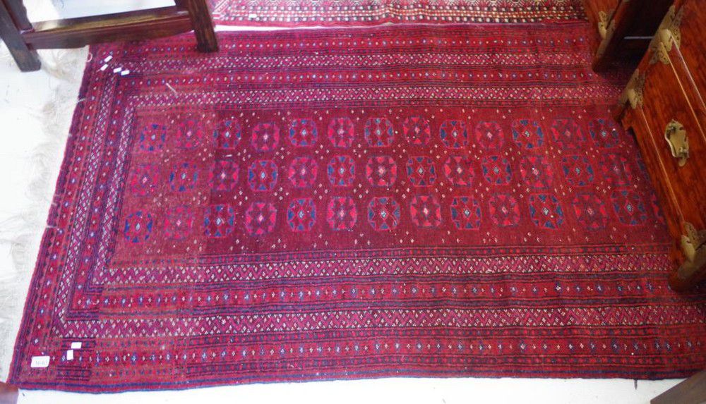 Maroon and Navy Middle Eastern Wool Rug - Rugs & Carpets - Textiles ...