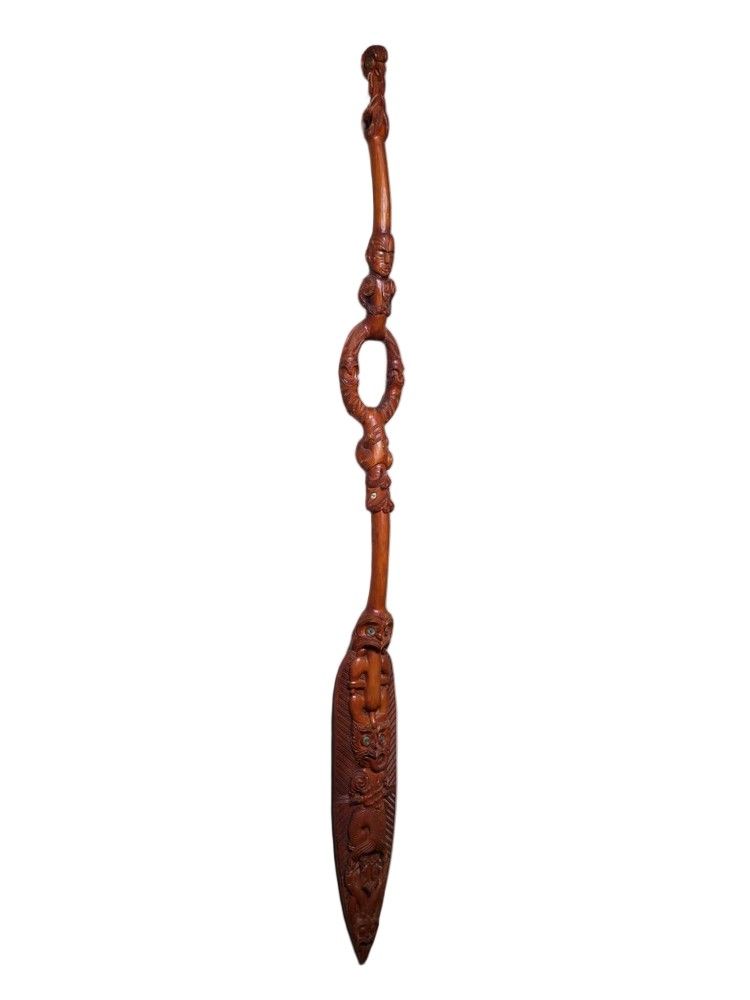 Impressive Maori Carved Hoe by Lyonel Grant, circa 1975 - New Zealand ...