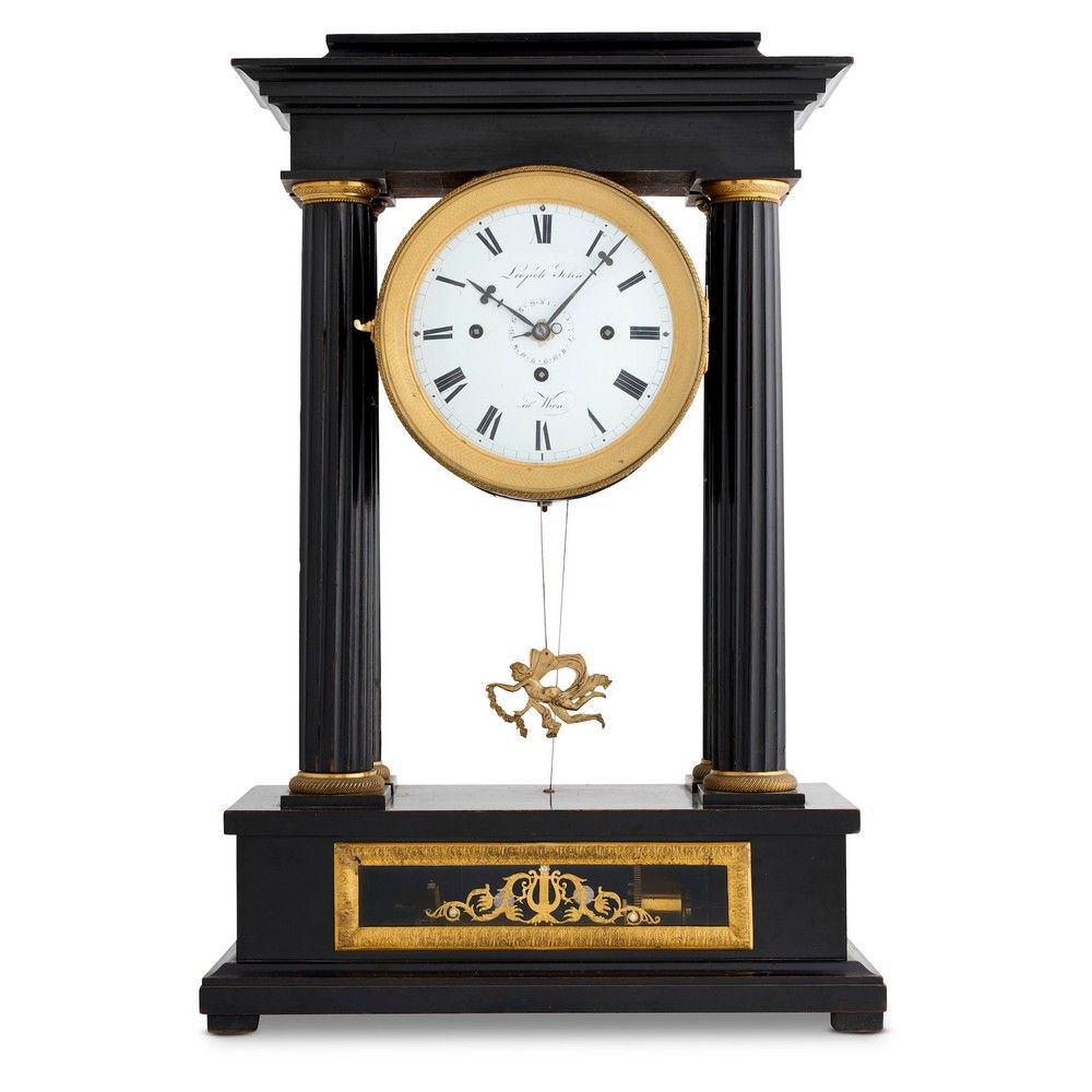 Viennese grande sonnerie musical portico clock, Leopold John, c.1820s ...