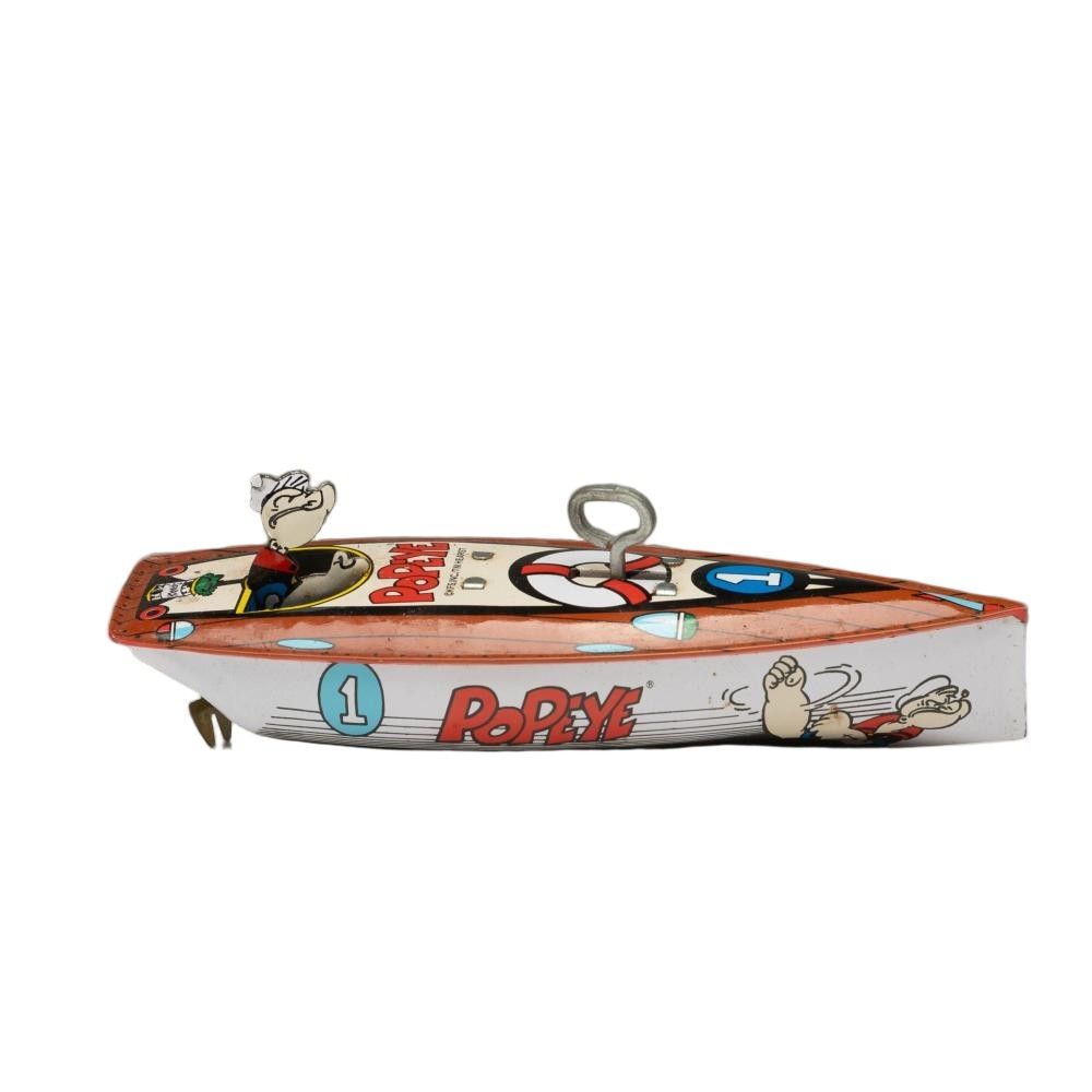 1960's Popeye Tin Speed Boat with Original Box - 18cm - Boats & Yachts ...