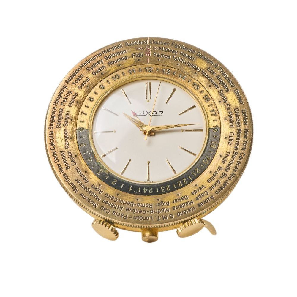 Luxor Alarm Travel Clock - Reference 1687 - Brass/Gilt - Vintage ...