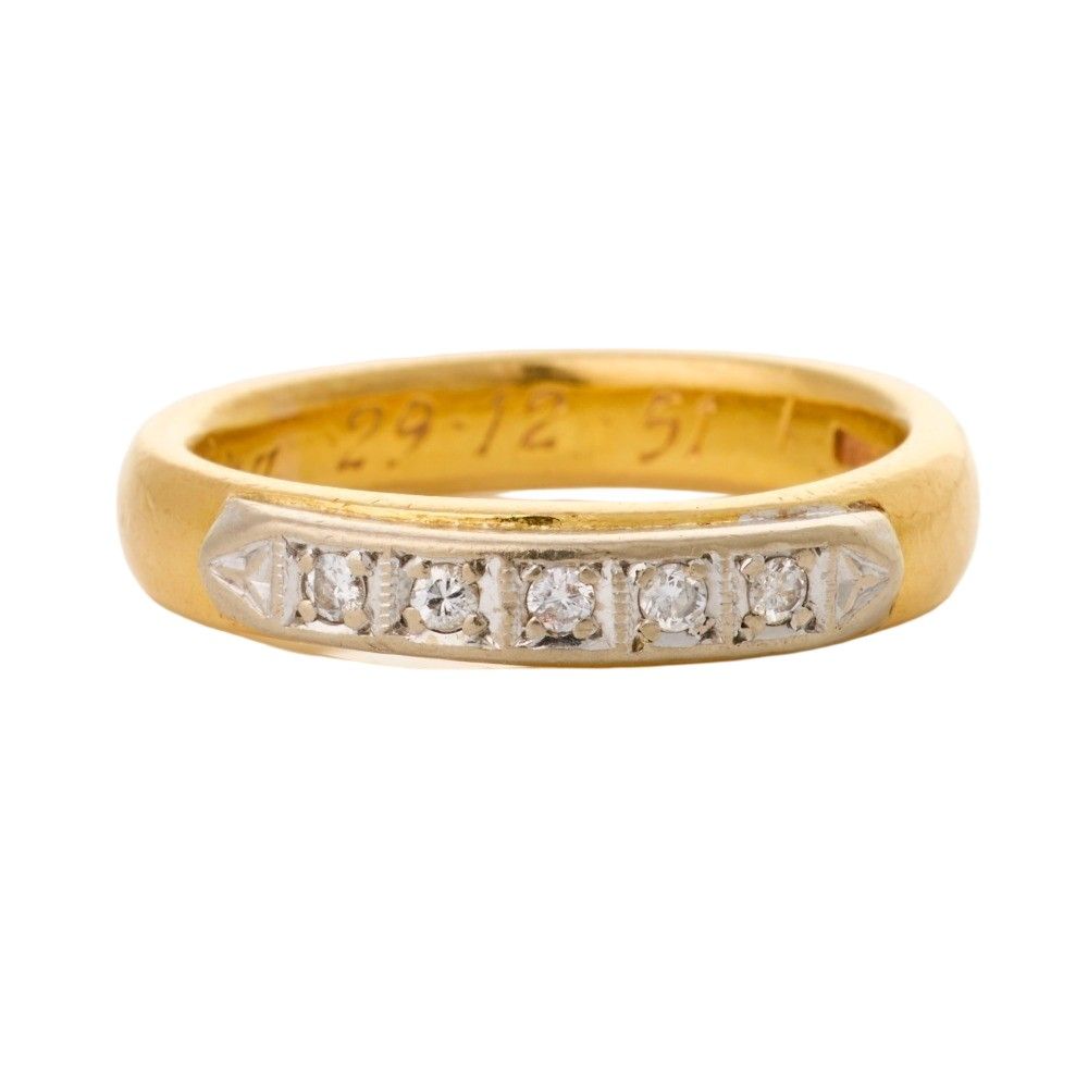 Vintage 22ct Gold Diamond Ring with London Hallmarks, Size N - Rings ...