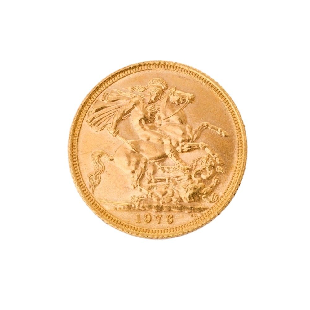 1976 Sovereign Coin: 22mm, 22ct Yellow Gold, 7.99g Weight - Coins ...