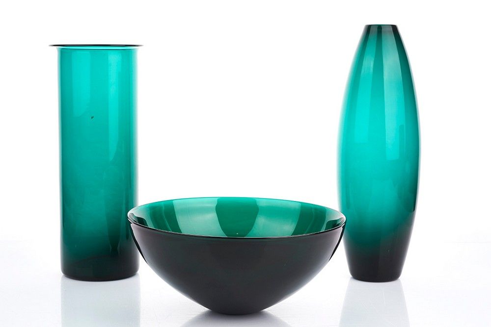Emerald Green Blown-Glass Set by Per Lutken for Holmgaard ...
