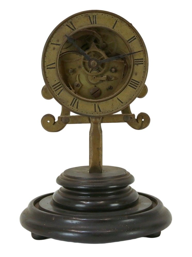 Victorian skeleton clock with chain fusee movement, circa 1860s ...