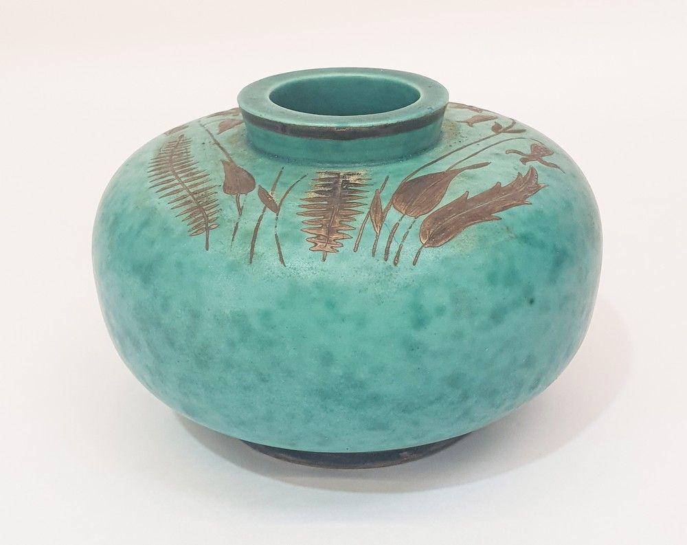 Gustavsberg Argenta Vase with Wild Flowers by Wilhelm Kage - Zother ...