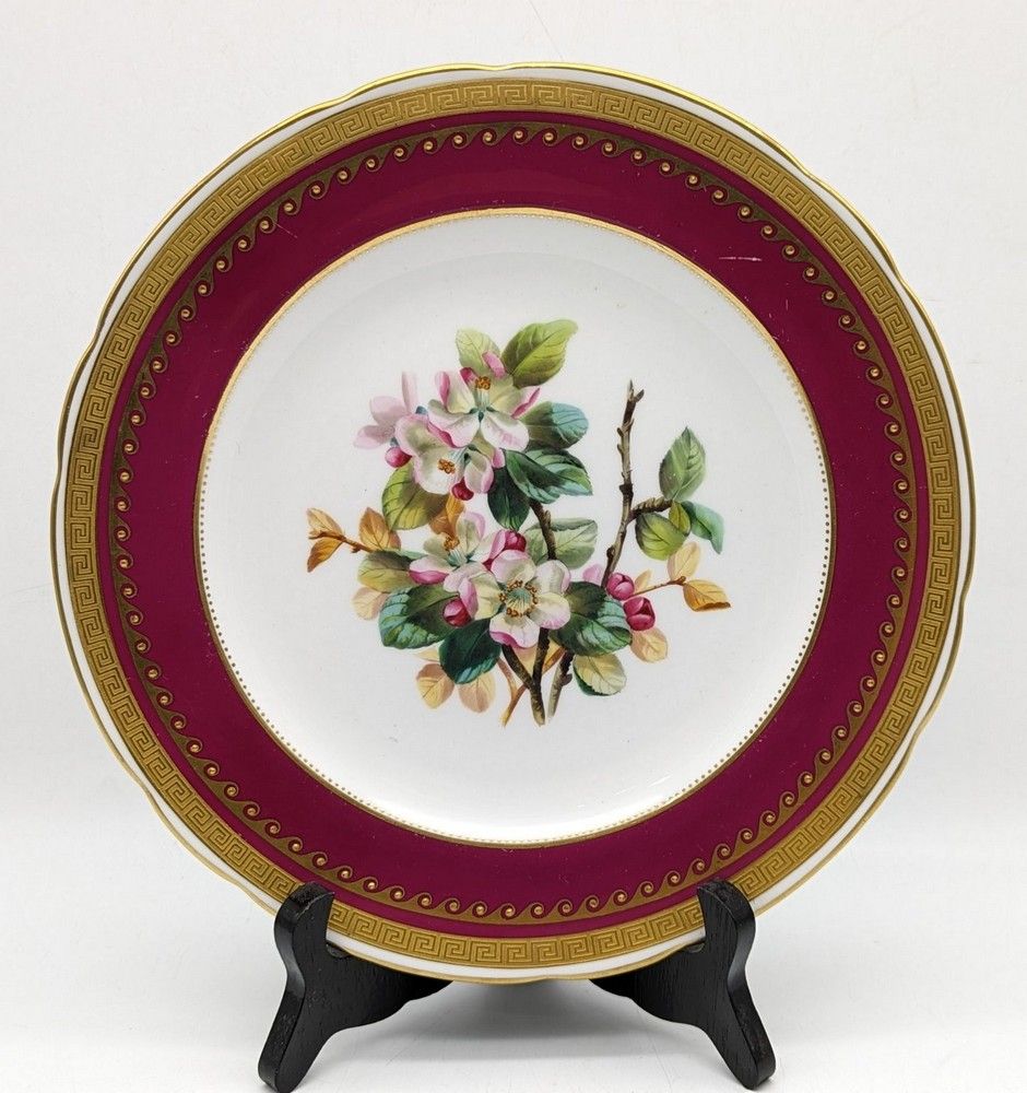 19th Century Hand Painted Minton Porcelain Plate with Blossoms - Minton ...