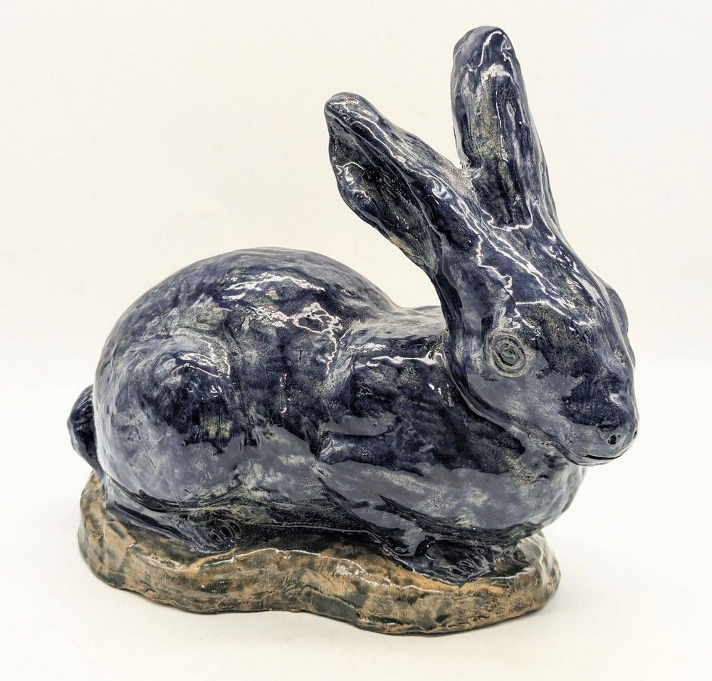 Bosley Ware Pottery Rabbit in Rare Blue Green Glaze - Bosley - Ceramics