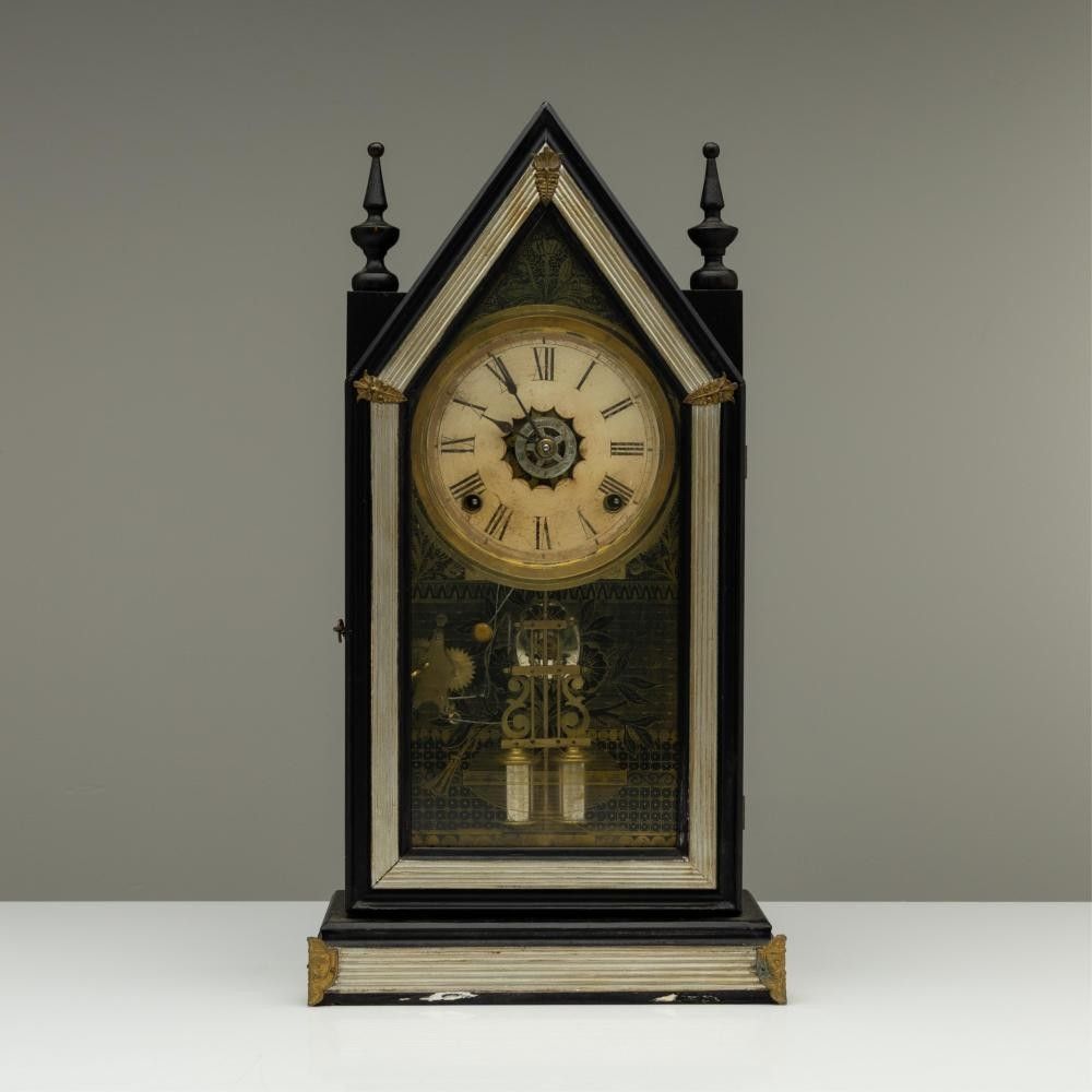 Ansonia Mantle Clock with Floral Pattern and Key, 49.5cm - Clocks ...