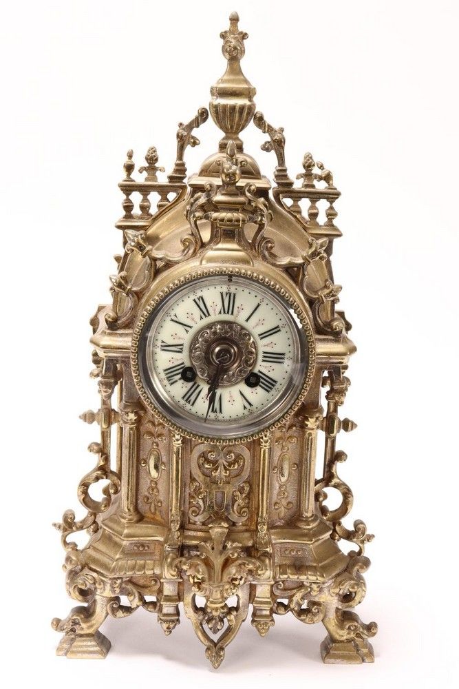 19th Century French Japy Freres Mantle Clock with Brass Case - Clocks ...