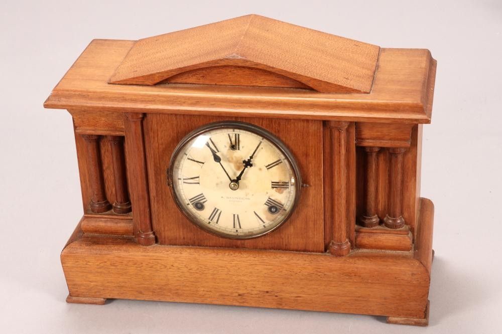 Australian Saunders Oak Mantle Clock with Architectural Case, 30x40cm ...