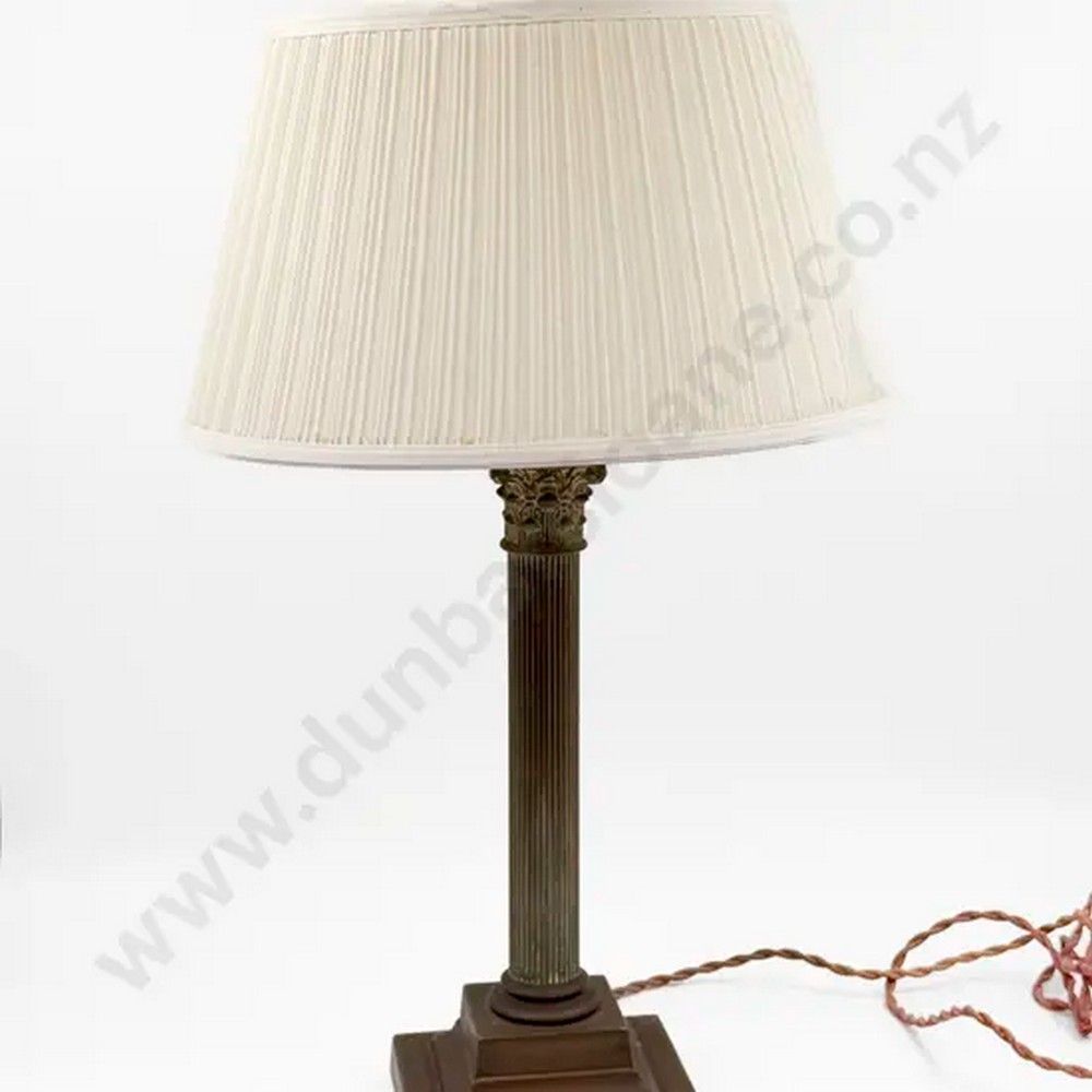 Corinthian Brass Column Table Lamp with Shade - Lamps - Table & Desk ...