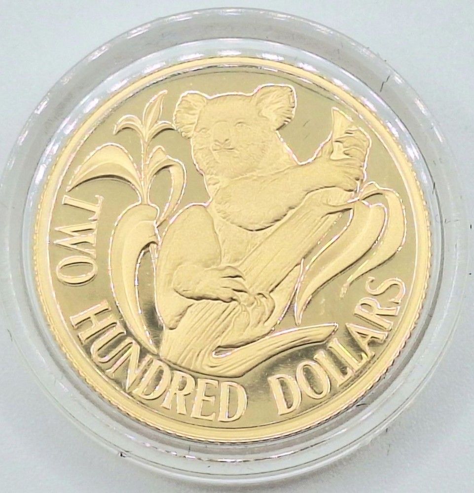 1980 Australian Mint 22ct Koala $200 Coin in Original Box - Coins ...