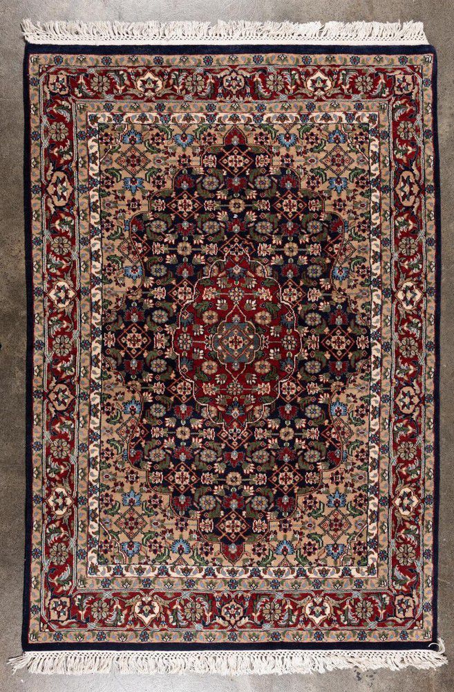 Persian Floral Wool Rug - Navy & Multicolor - Rugs & Carpets - Textiles ...