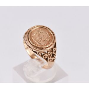 Modern Gold Sovereign Ring, English 1906 - Rings - Jewellery