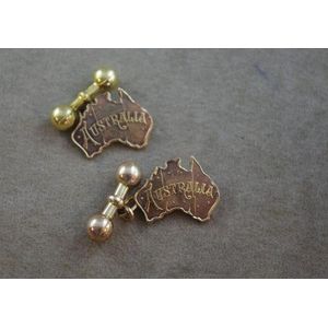 Vintage Australian Cufflinks in 9ct Gold & Silver Lining - Cufflinks ...