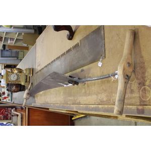 Complete Pit Saw Kit with Tiller and Box Tools Woodworking Office Workshop Farm