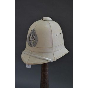 NZP White Leather Army Police Helmet with Badge - Headwear - Militaria ...