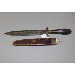 Leather-Scabbarded Dagger - 34cm - Edged Weapons - Militaria & Weapons