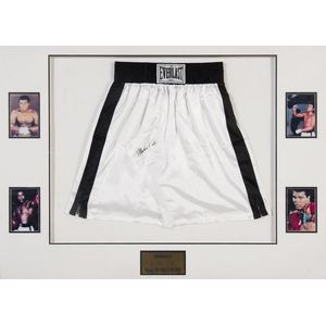 Muhammad Ali Signed Everlast Boxing Shorts & Photos Display - Sporting ...