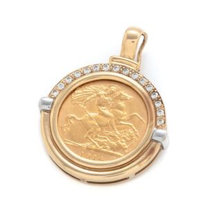 Diamond-Enhanced Half Sovereign Pendant - Pendants/Lockets - Jewellery