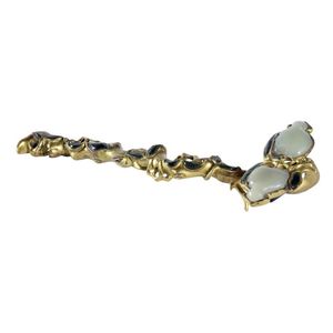 Gilt Ruyi Sceptre with Jade Peaches - Jade - Oriental