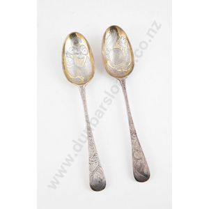 Antique sterling silver berry spoons - price guide and values