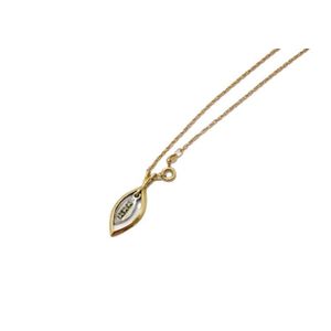 Diamond & 9ct Gold Pendant with Two-Color Chain, 3g - Pendants/Lockets ...