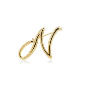 18ct Yellow Gold Initial N Brooch Marked 375, Approx 2g - Brooches ...