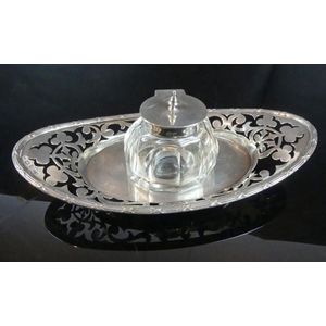 Sterling Silver Condiment Tray with Glass Pot - Condiment & Cruet Sets ...