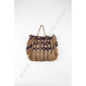 Colorful Fringed Muka with Overlaid Rows - New Zealand Maori - Tribal