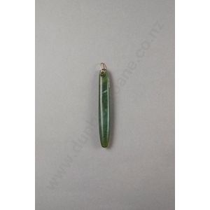 Tangiwai Bowenite Pendant with Gold Ring - 10cm - New Zealand Maori ...