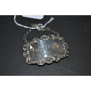 1977 Jubilee Sterling Silver Whiskey Label - Wine Labels - Silver