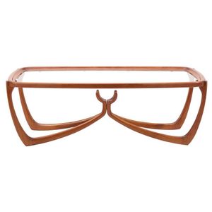 Teak Frame Glass Top Coffee Table - Australian - Furniture - Post 1950