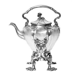 Victorian Sheffield Silver Plate Kettle on Stand with Armorial ...