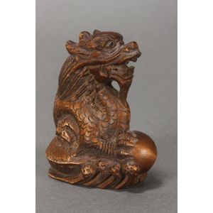 Dragon Netsuke with Flaming Pearl - Netsuke - Oriental