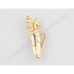 Diamond Pave Golf Bag Brooch - Brooches - Jewellery