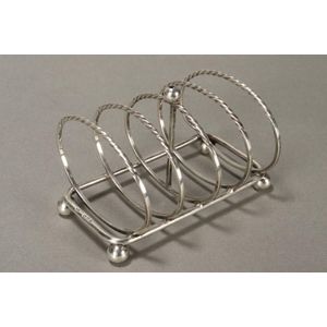 Edwardian Silver Toast Rack, Chester 1904, Ball Feet - Flatware/Cutlery ...