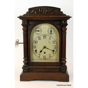 German Oak Quarter Chiming Bracket Clock by Kienzle, c. 1910 - Clocks ...