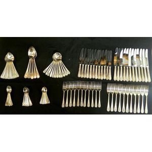 92-Piece Sheffield Silver Plated Bead Cutlery Set - Flatware/Cutlery ...