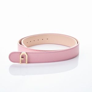 Furla Pink Leather Reversible Belt with Gold Logo Closure - Belts ...