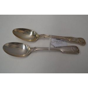 Victorian Sterling Silver Dinner Spoon and EP Queens Pattern Spoon ...