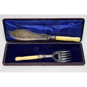 EPNS and Ivory Fish Servers Set - Flatware/Cutlery and Accessories ...