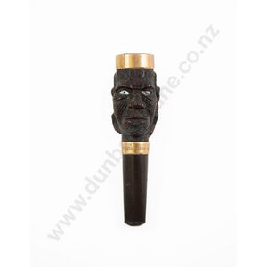 Carved Wood Cigarette Holder with Tane Head by Heberley - New Zealand ...